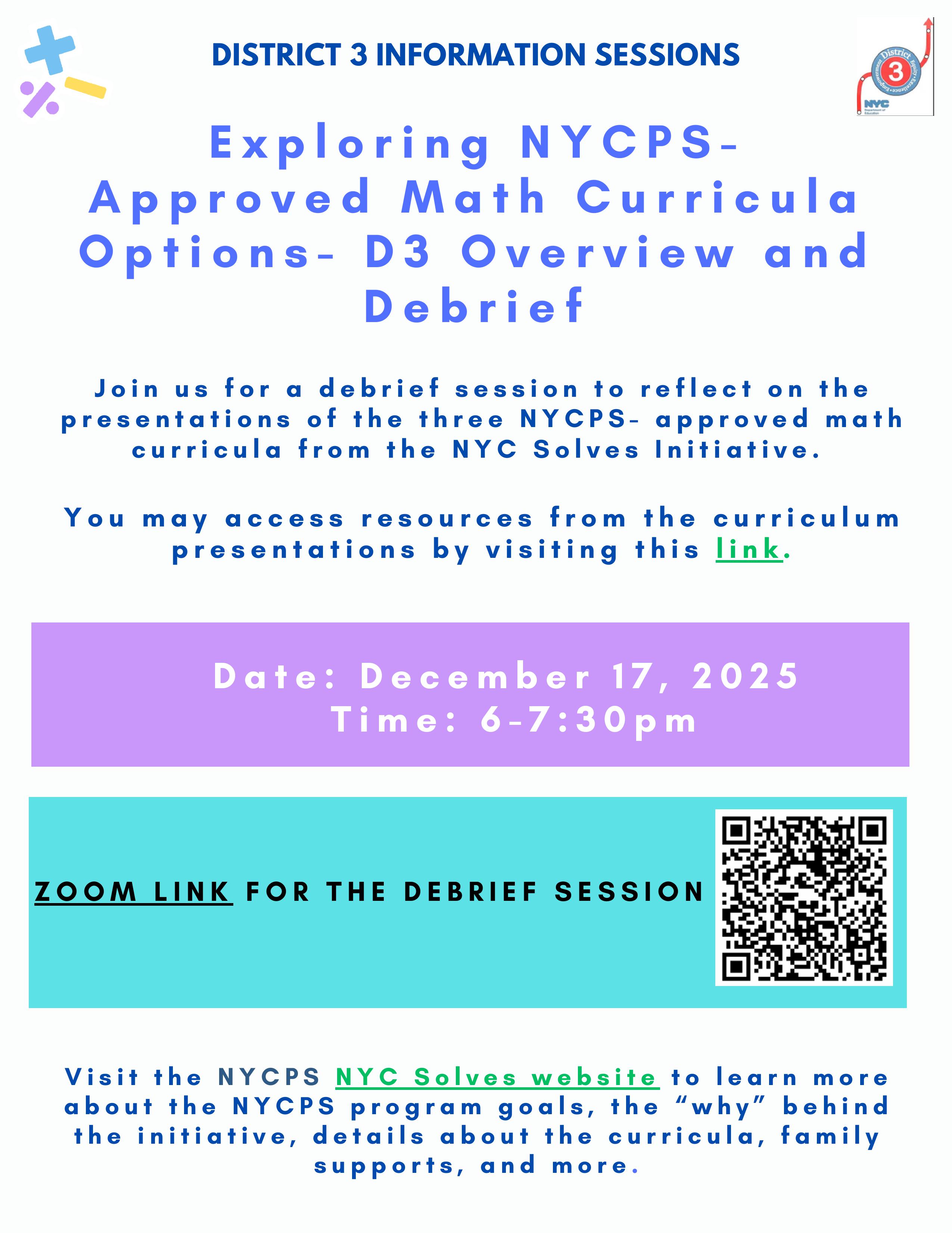 NYC District 3 Schools